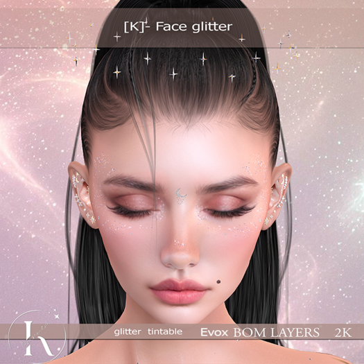 Second Life Marketplace - [K]- Face glitter Evox (Touch to unpack)